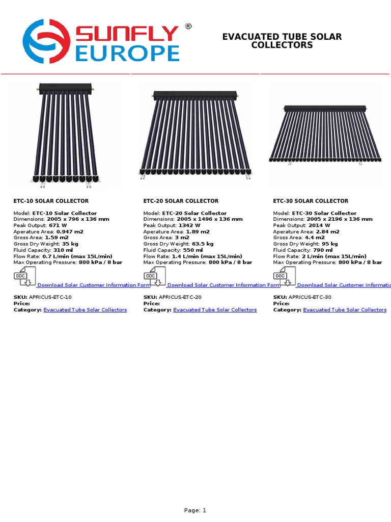 Evacuated Tube Solar Collectors PDF | PDF