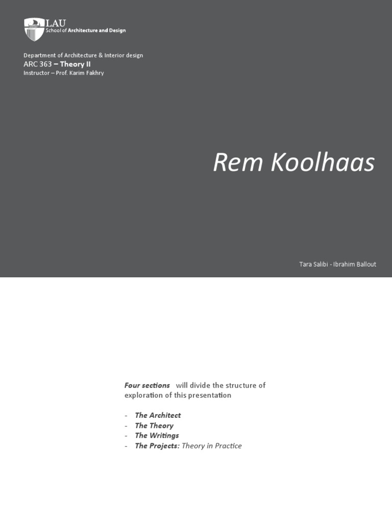 Rem Koolhaas | PDF | Architect