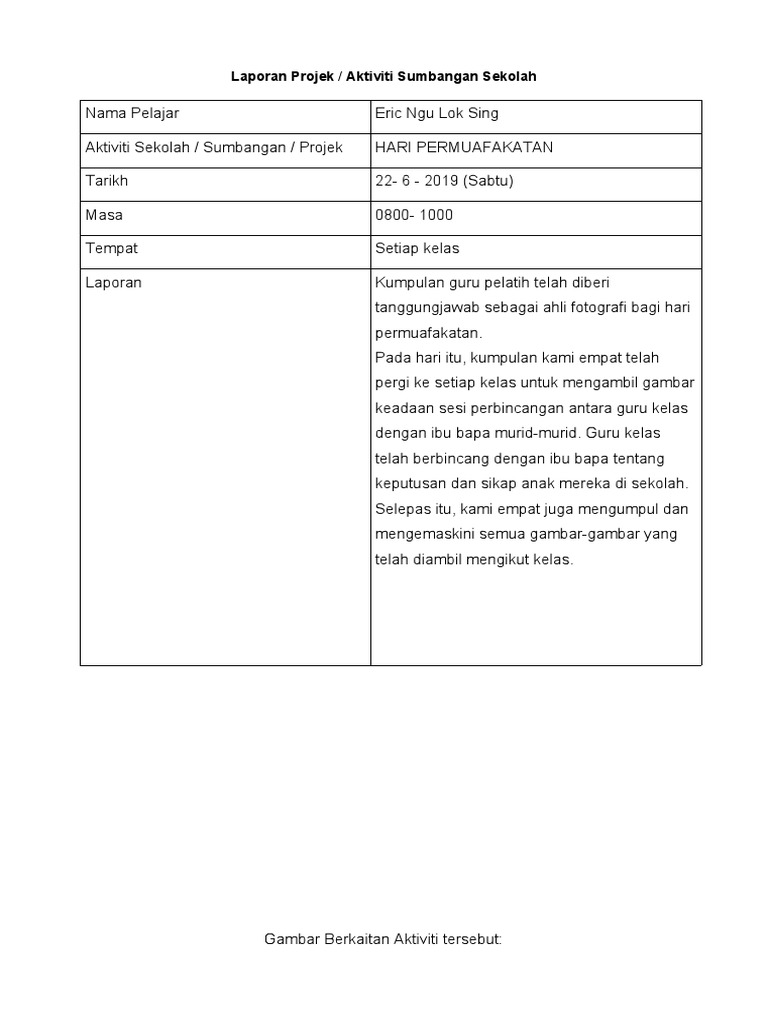 Laporan Projek - HARI PERMUAFAKATAN | PDF