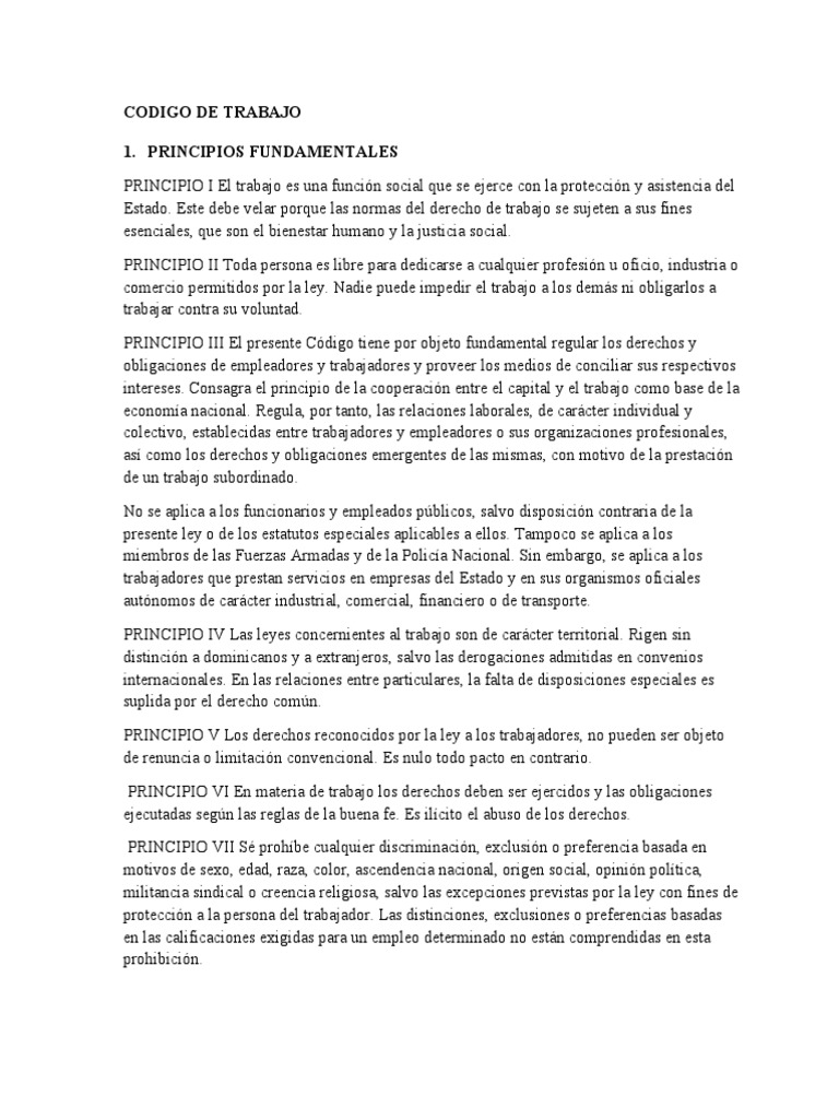 Codigo de Trabajo | PDF | Derecho laboral | Salario