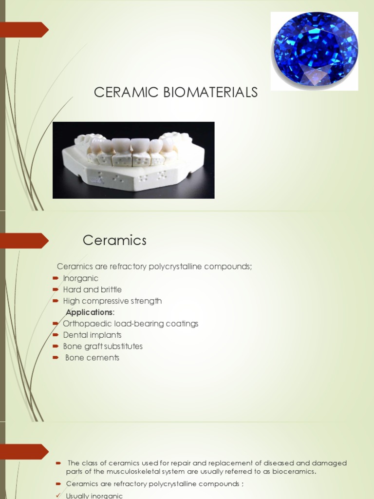 Ceramics Biomaterials PDF | PDF | Zirconium Dioxide | Bioceramic