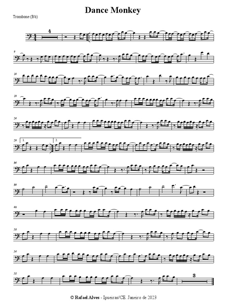 DANCE MONKEY - Trombone BB | PDF