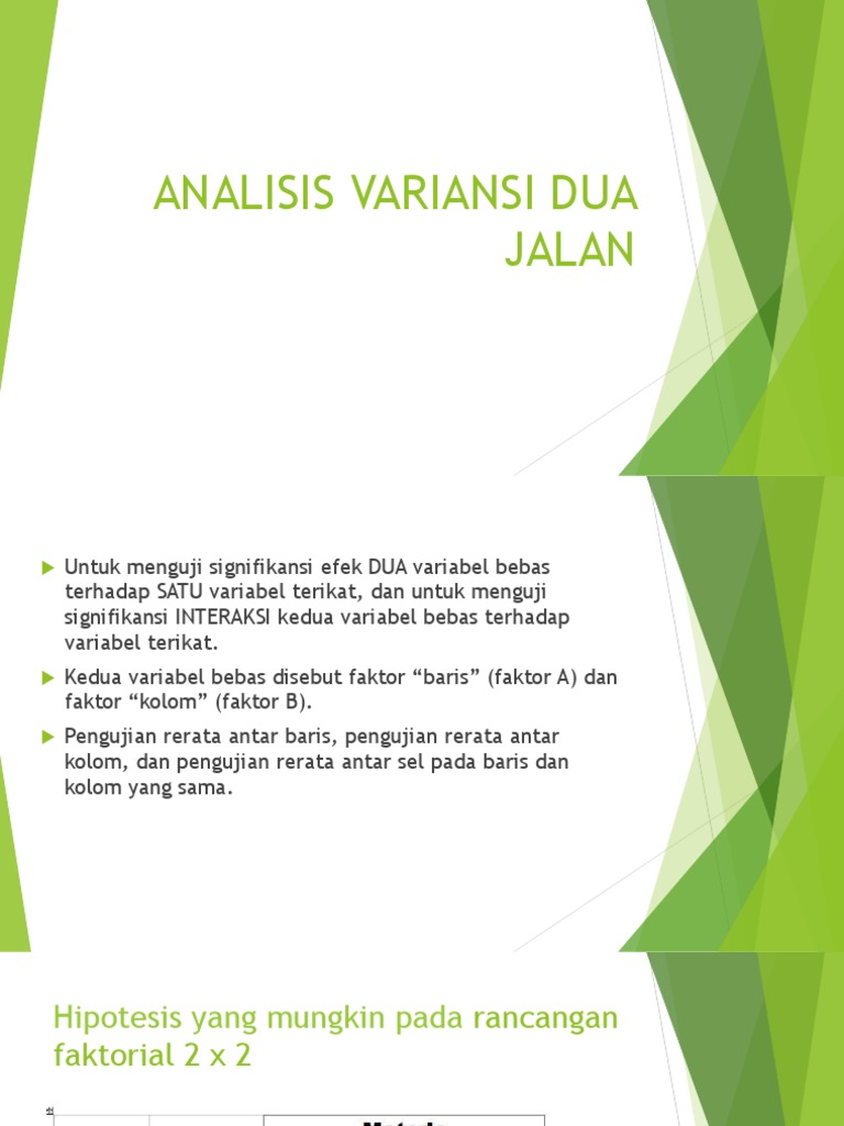 Variansi dalam Analisis Dua Jalan | PDF | Metode & Bahan Ajar