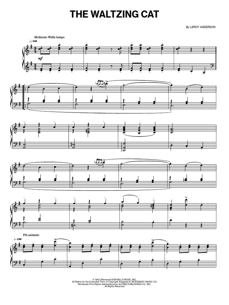 The Waltzing Cat: Moderato Waltz Tempo | PDF