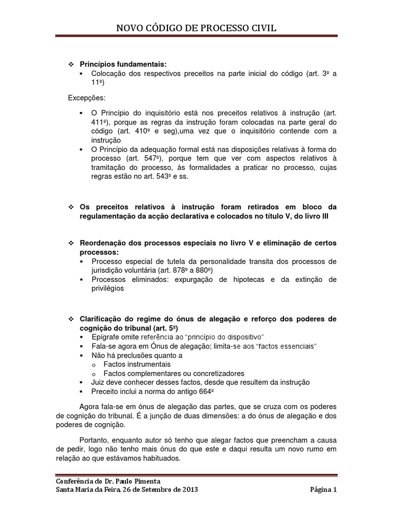 Novo Código de Processo Civil | PDF | Processo civil | Réu
