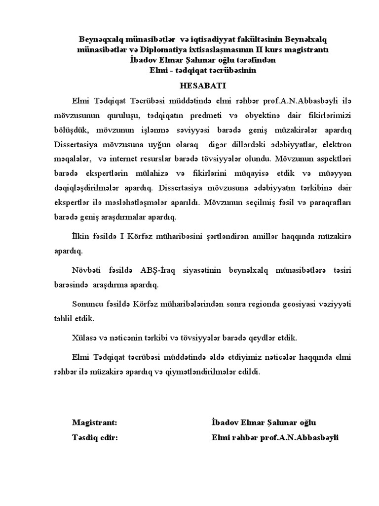Hesabat Numune | PDF