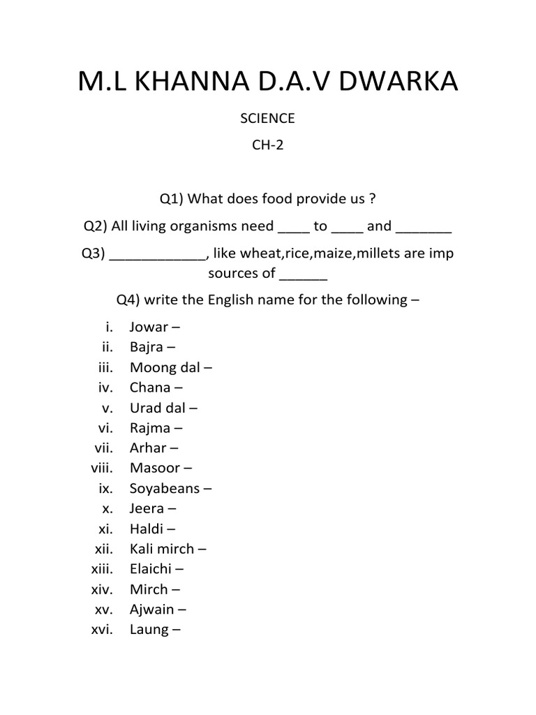 Science Class 6 CH 2 | PDF