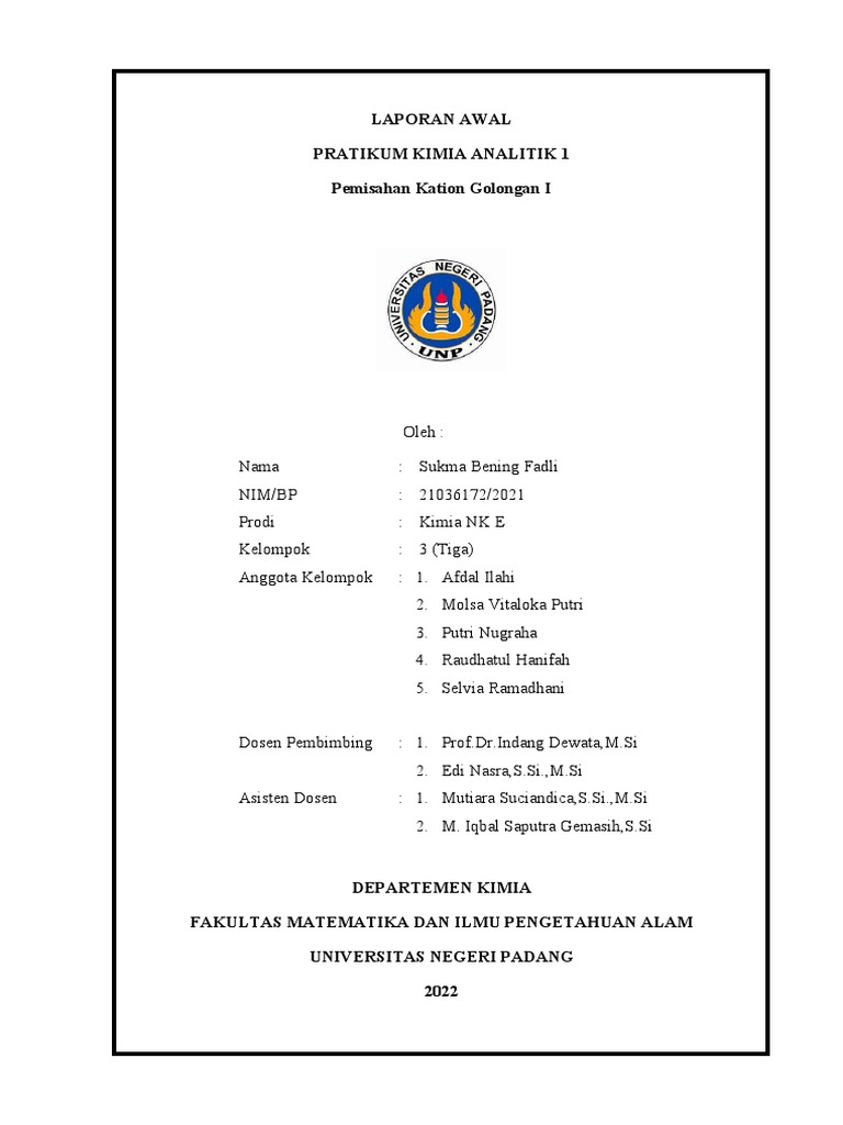 Pemisahan Kation & Kelarutan Kimia UNP | PDF