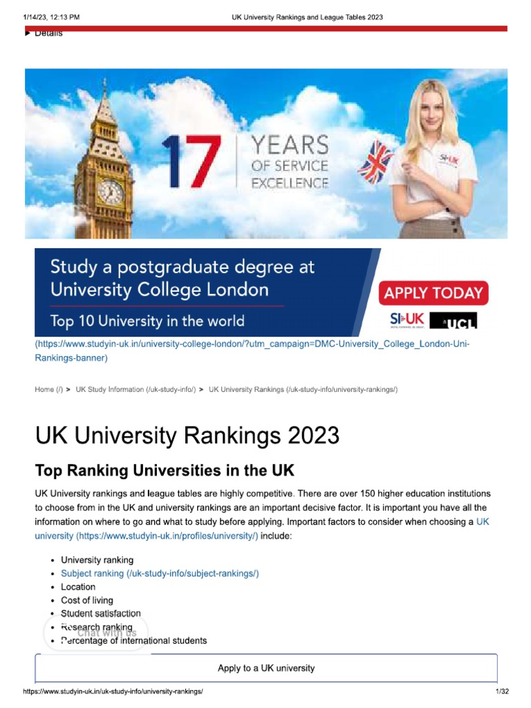 University Ranking | PDF