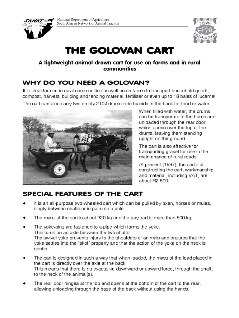 The Golovan Cart Light Weight Animal Drawn Cart 2005 | PDF | Cart ...