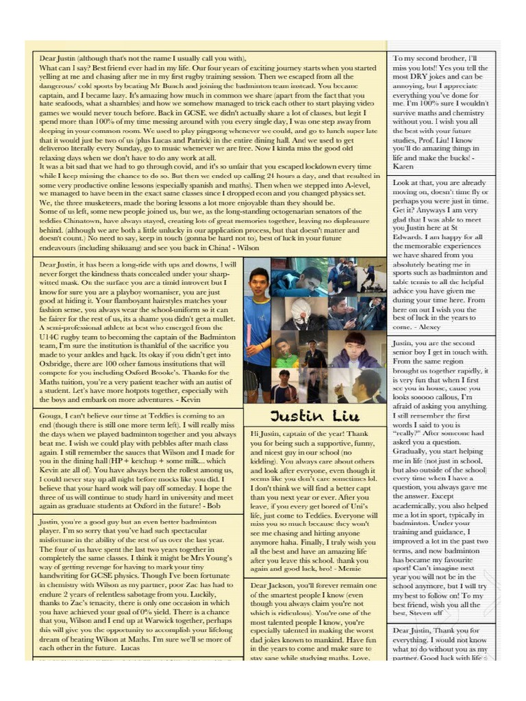 Yearbook A4 Profile Template | PDF