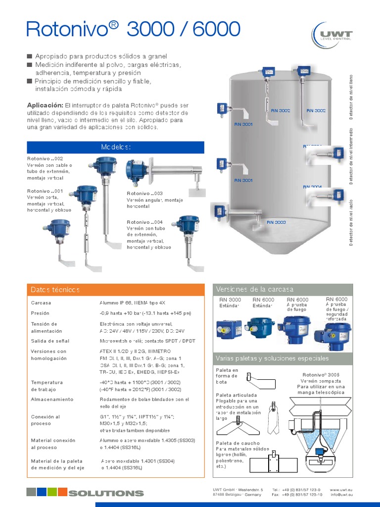 Interruptor Nivel rn6001 Rotonivo PDF | PDF | Ciencias fisicas ...