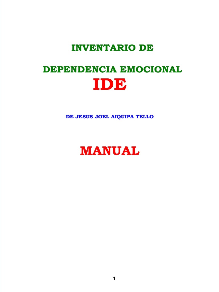 PDF Inventario de Dependencia Emocional Ide - Compress | PDF