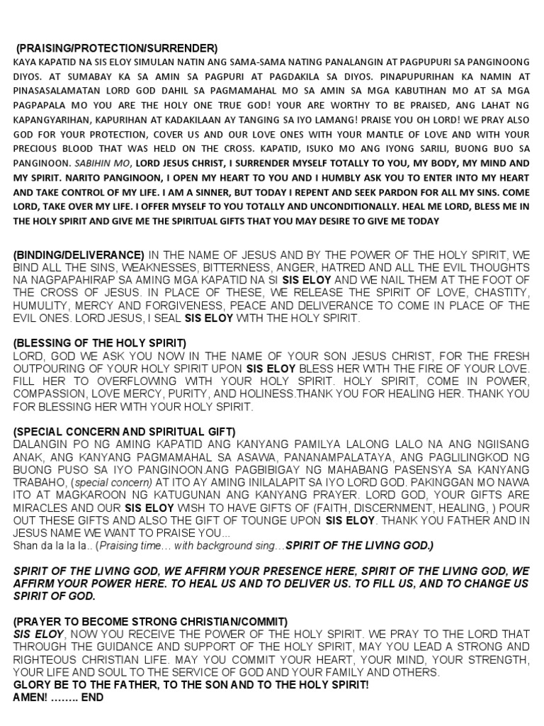 CLP Pray Over | PDF | Holy Spirit | Prayer