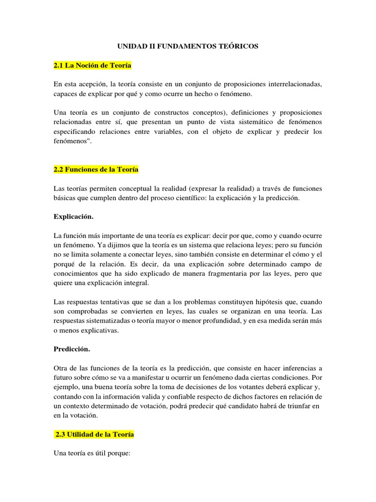 Unidad Ii Fundamentos Teóricos Pdf Teoría Paradigma