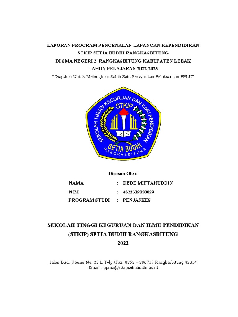 LAPORAN PPLK Prodi PENJASKES | PDF | Karier & Perkembangan | Bisnis