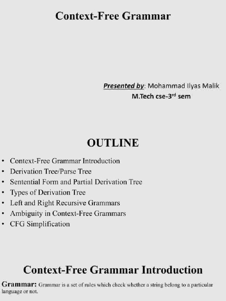 Context Free Grammar PDF | PDF Context Free Grammar PDF | PDF