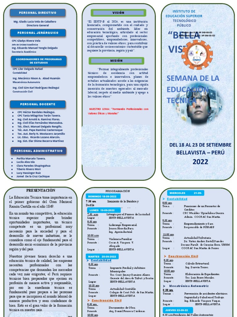 Triptico Semana Tecnica 2022 | PDF | Economias