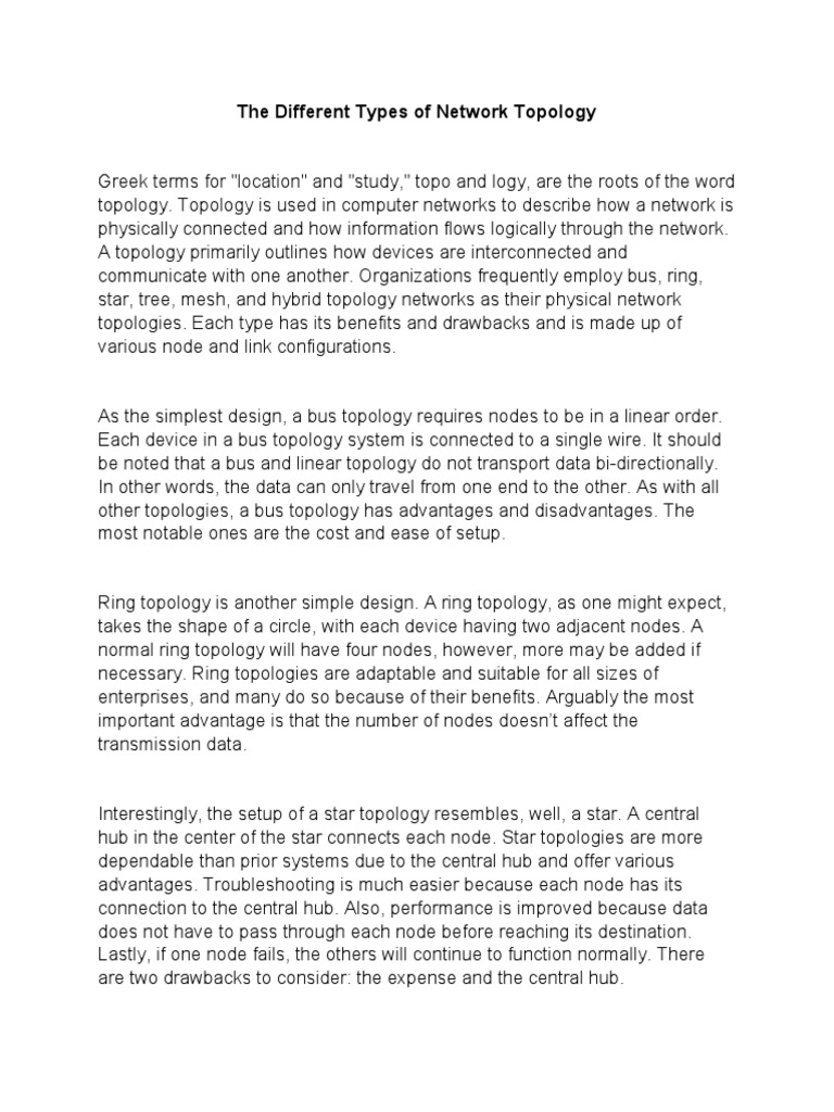 The Different Types of Network Topology | PDF | Network Topology ...