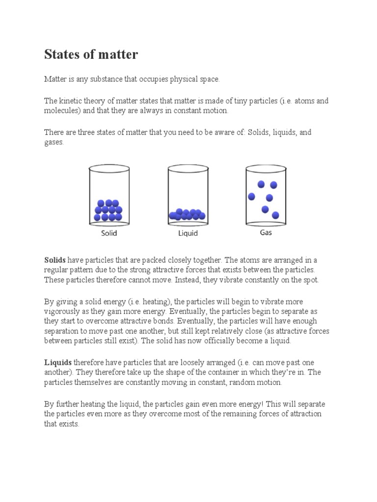 States of Matter: Solids Have Particles That Are Packed Closely ...