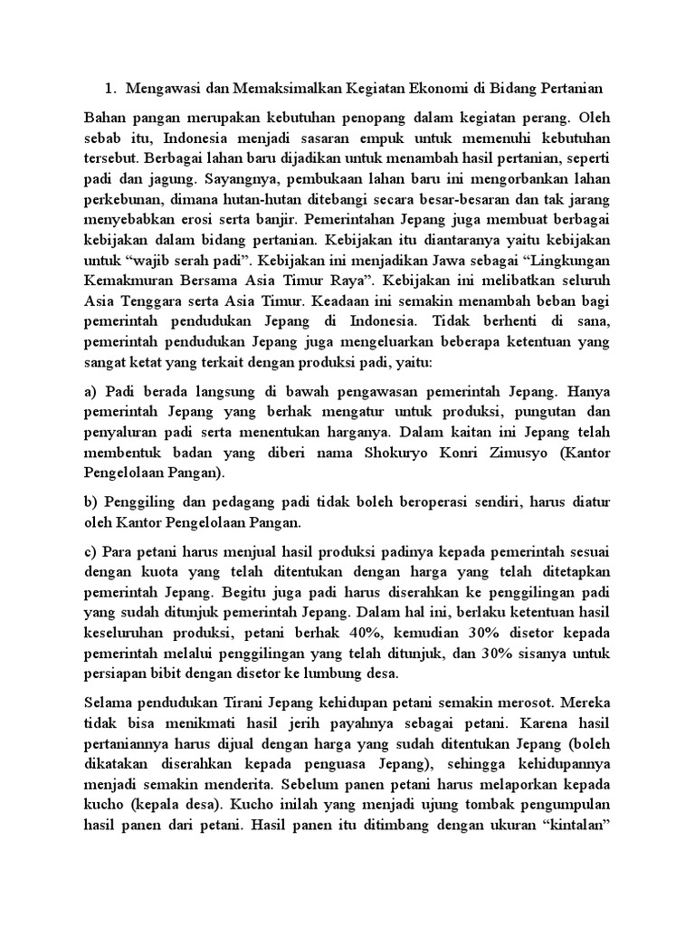 Kebijakan Ekonomi Perang | PDF