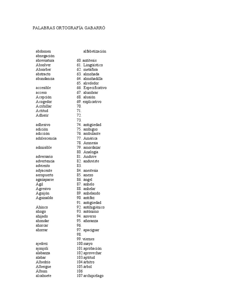 Ortografía Gabarró: Método y Vocabulario | PDF