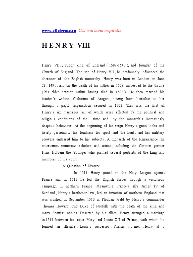 Henry VIII | PDF | Anne Boleyn | House Of Tudor