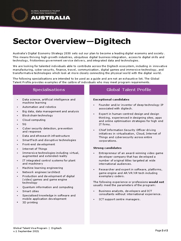 Global Talent Information Guide - Digitech | PDF | Computing | Computer Security
