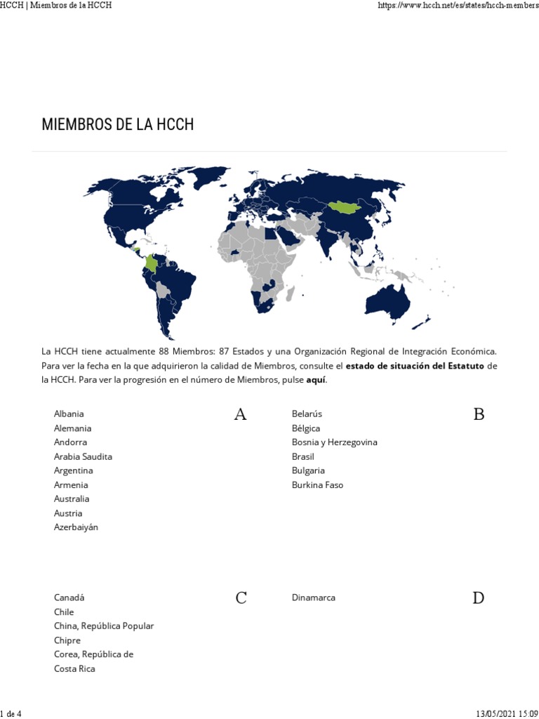 HCCH Miembros de La HCCH PDF | PDF | Europa | Ideologías