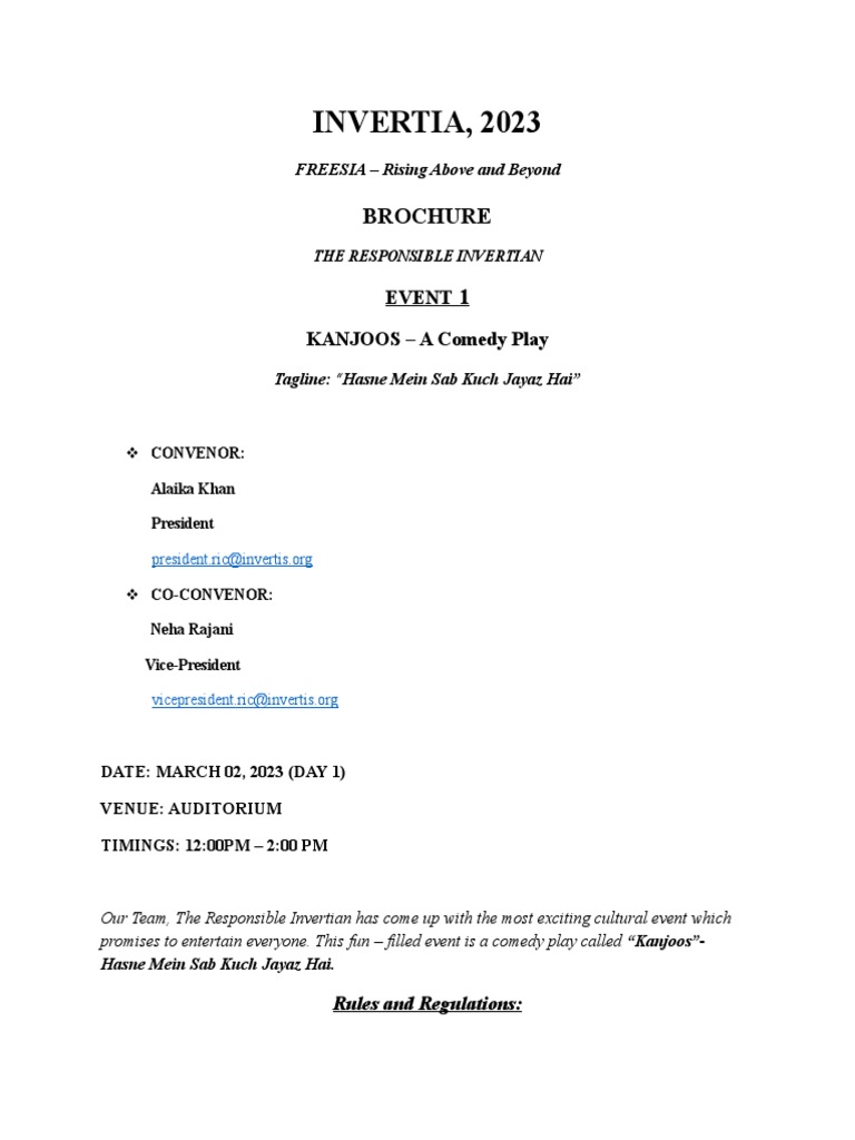 INVERTIA, 2023: Brochure 1 | PDF