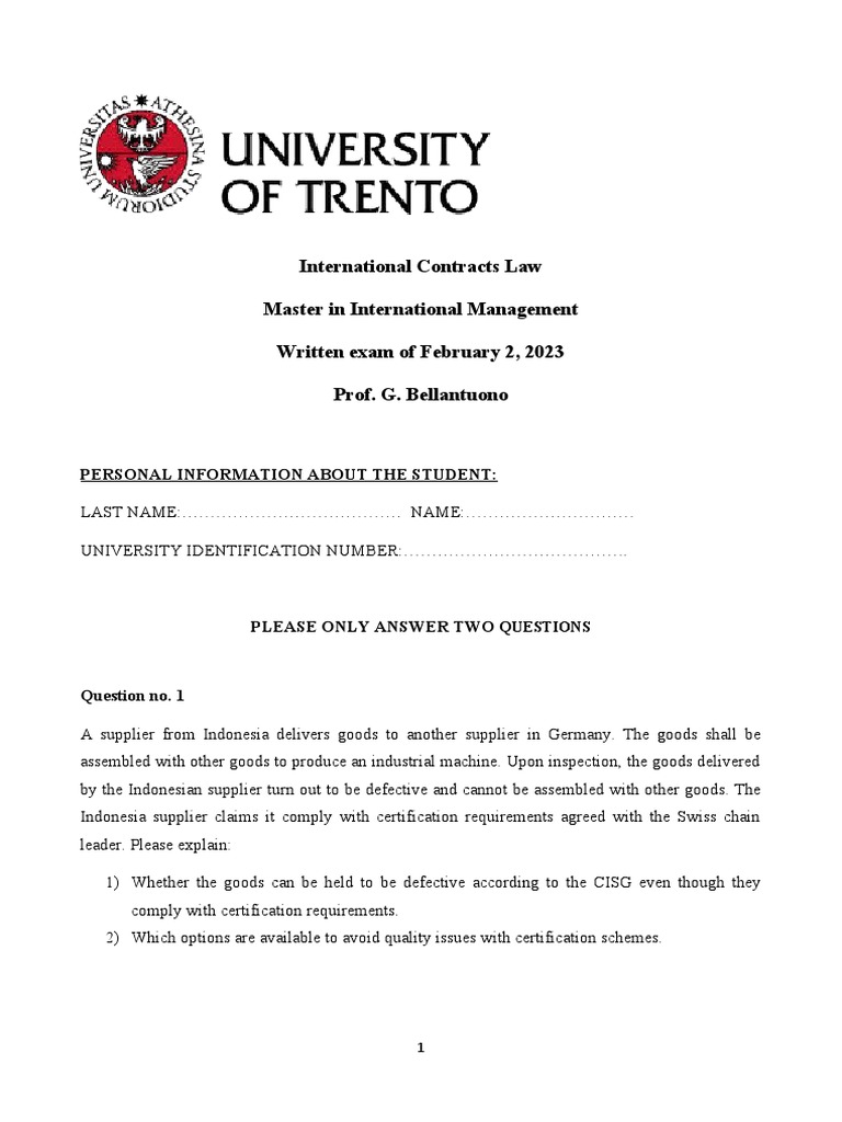 ICL2022 Questions 02022023 | PDF | Common Law | Business Law