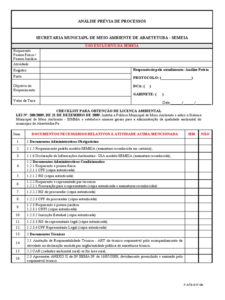 CHCK List - Dispensa de Licenciamento | PDF | Agricultura | Geociências