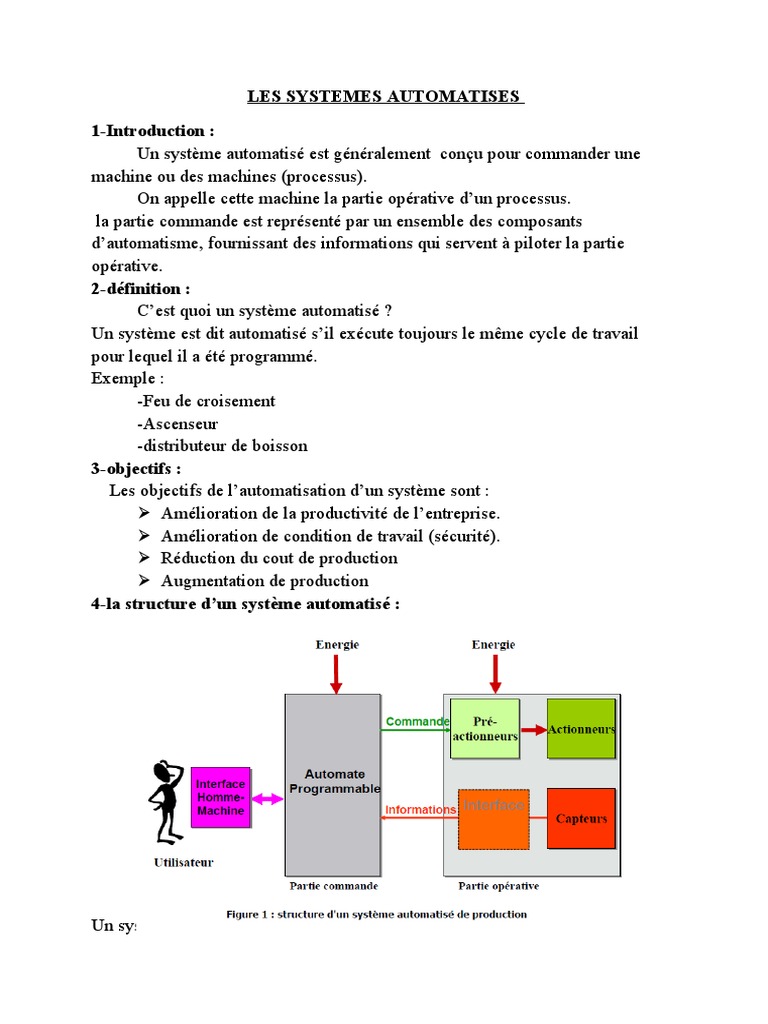 Cours 01 Automatisme | PDF | Capteur | Automate programmable industriel