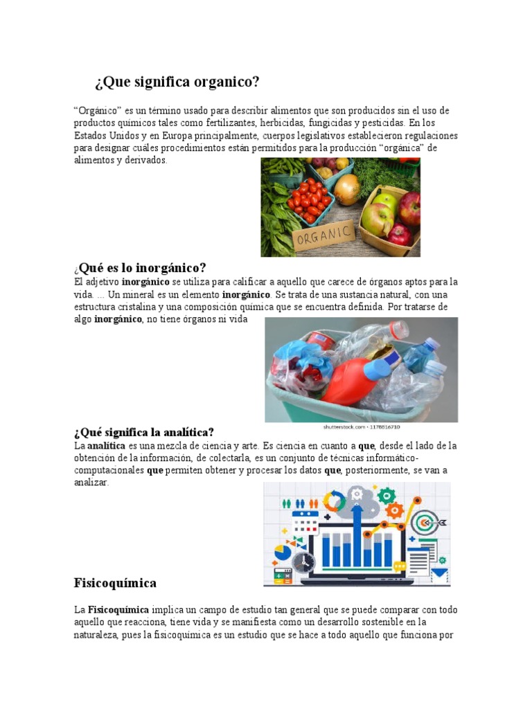 Que Significa Organico | PDF | Electromagnetismo | Química Física