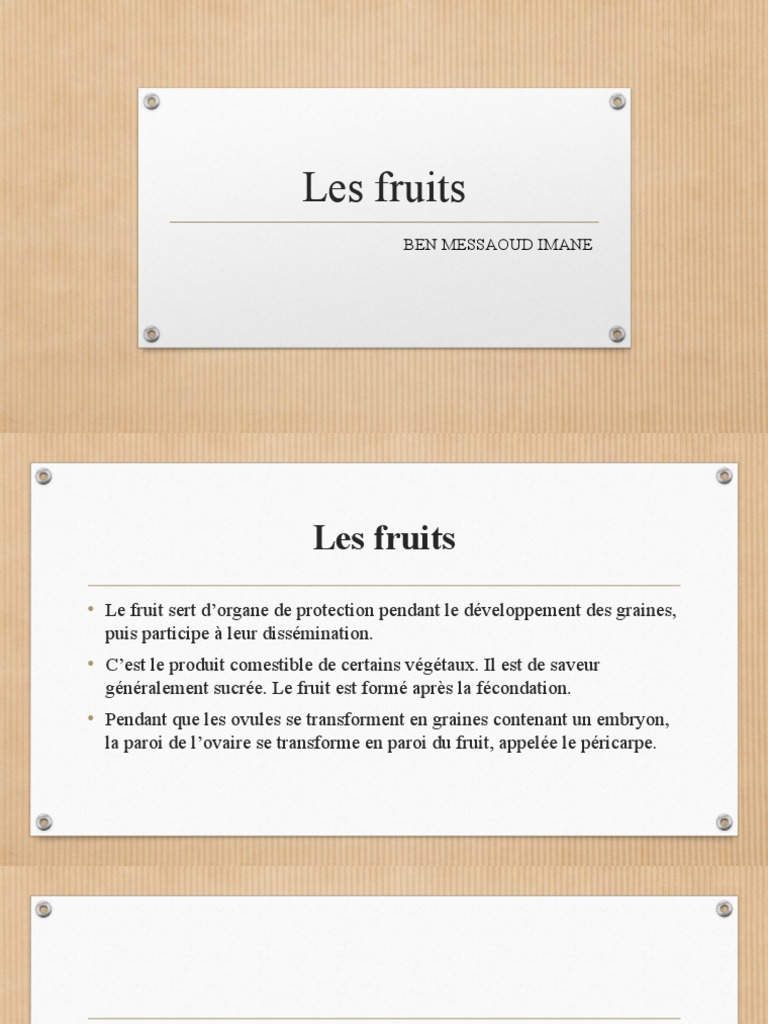 Les Fruits | PDF | Fruit | Régime et nutrition