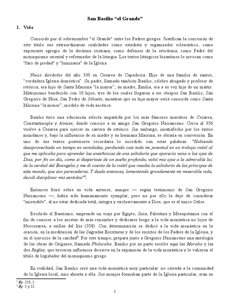San Basilio el Grande: Vida y Legado | PDF | espíritu Santo | Iglesia ...
