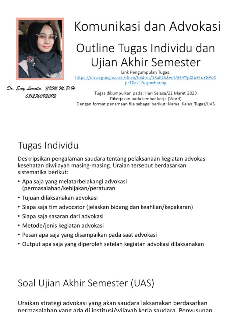 Outline Penugasan Dan UAS - Kom Advokasi - Emy Leonita | PDF | Karier ...
