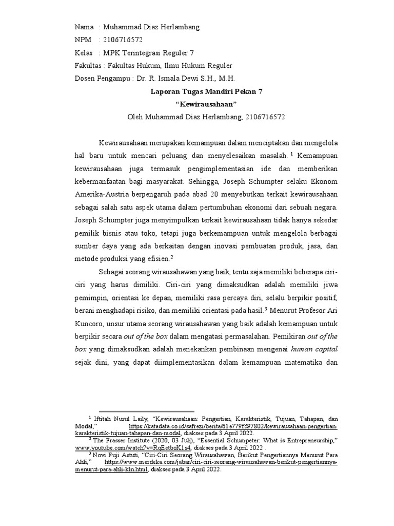 (LTM 7) MPKT Reguler 7 - Fakultas Hukum - Muhammad Diaz Herlambang - 2106716572 | PDF