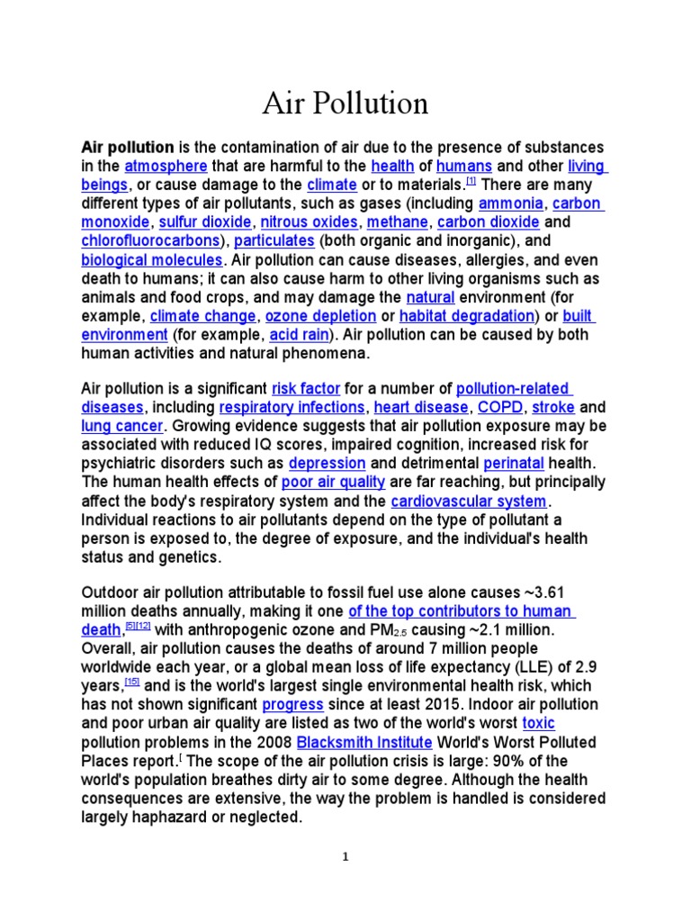 Air Pollution | PDF | Self-Improvement | Science & Mathematics