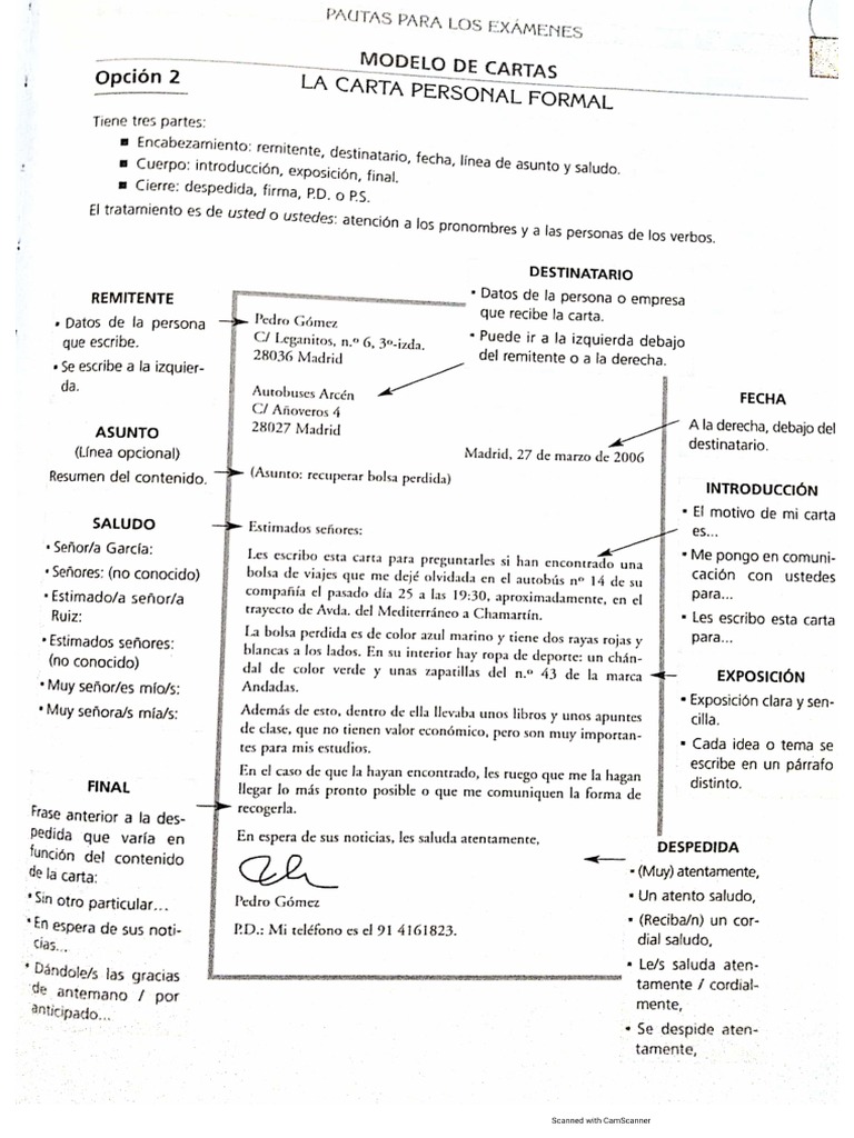 Un Modelo de Carta Formal | PDF
