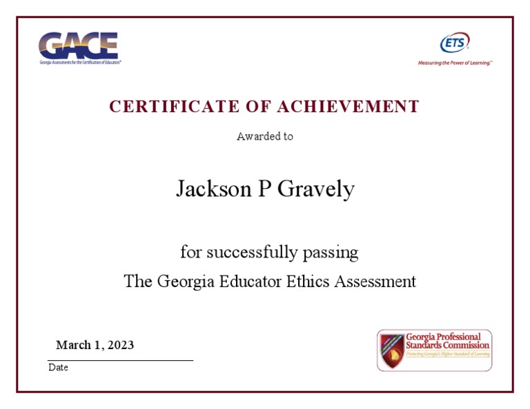 Ga Educator Ethics Certificate | PDF