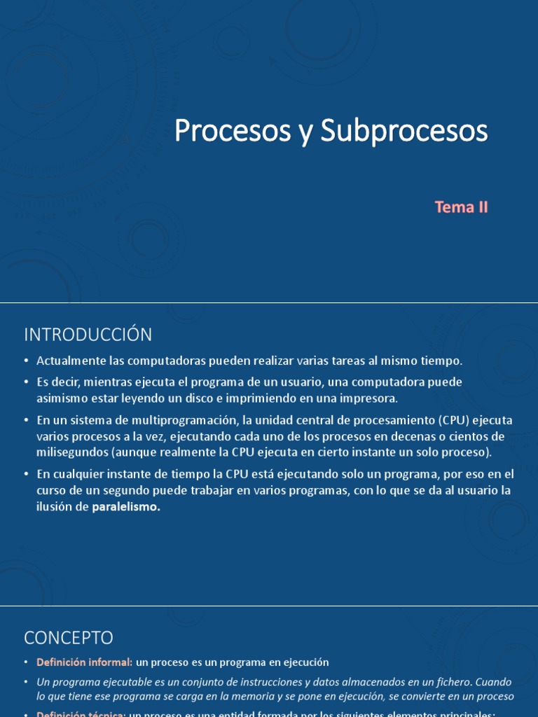 Tema 2 - Procesos y Subprocesos | PDF