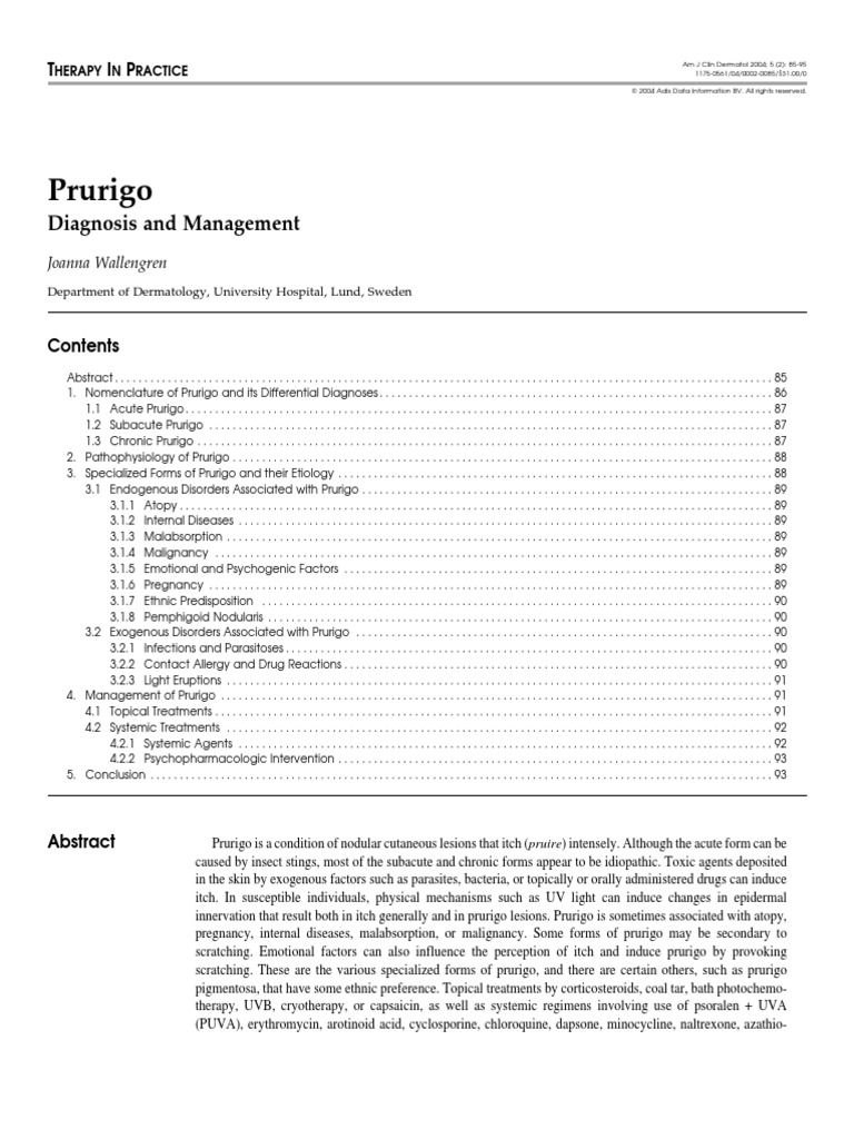 Prurigo Diagnosis and Management | PDF | Allergy | Dermatitis