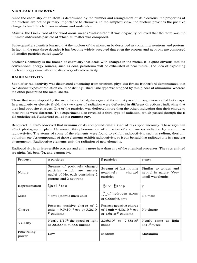 MODULE 3 - Nuclear-Chemistry - PDF | PDF | Radioactive Decay | Nuclear ...