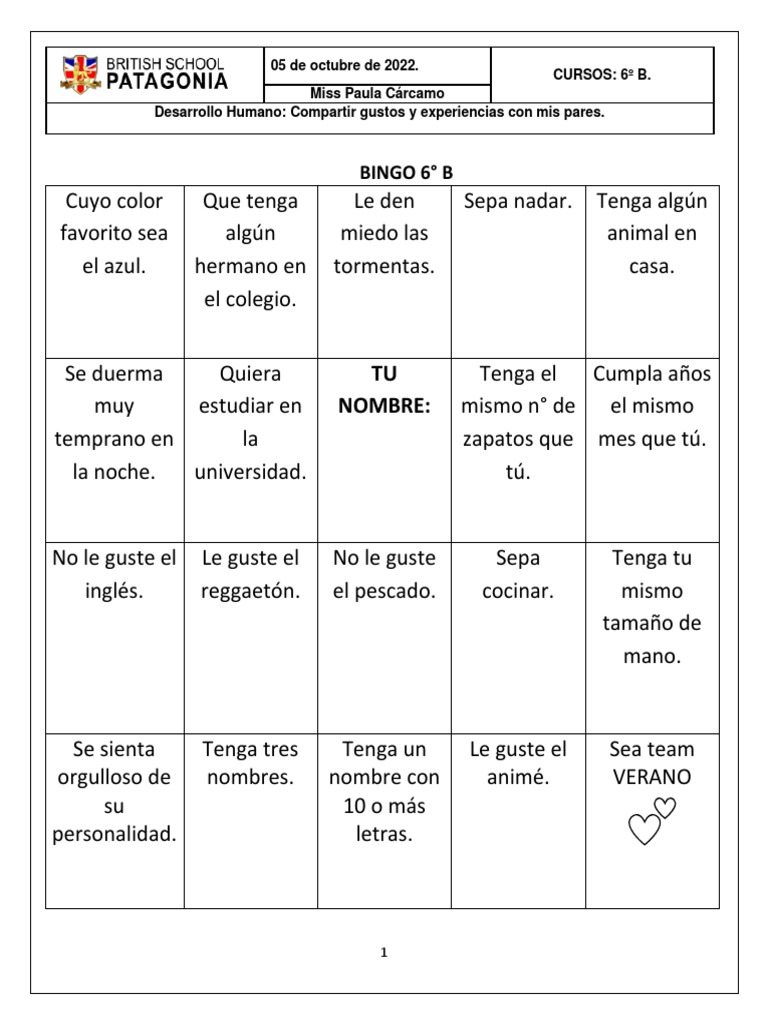 Bingo Desarrollo Humano PDF | PDF