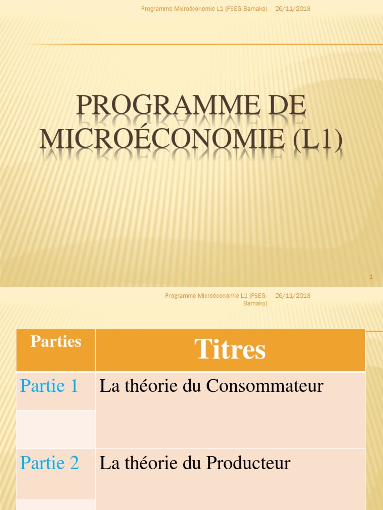 Cours Micro 1-1 | PDF | Utilité (économie) | Économie