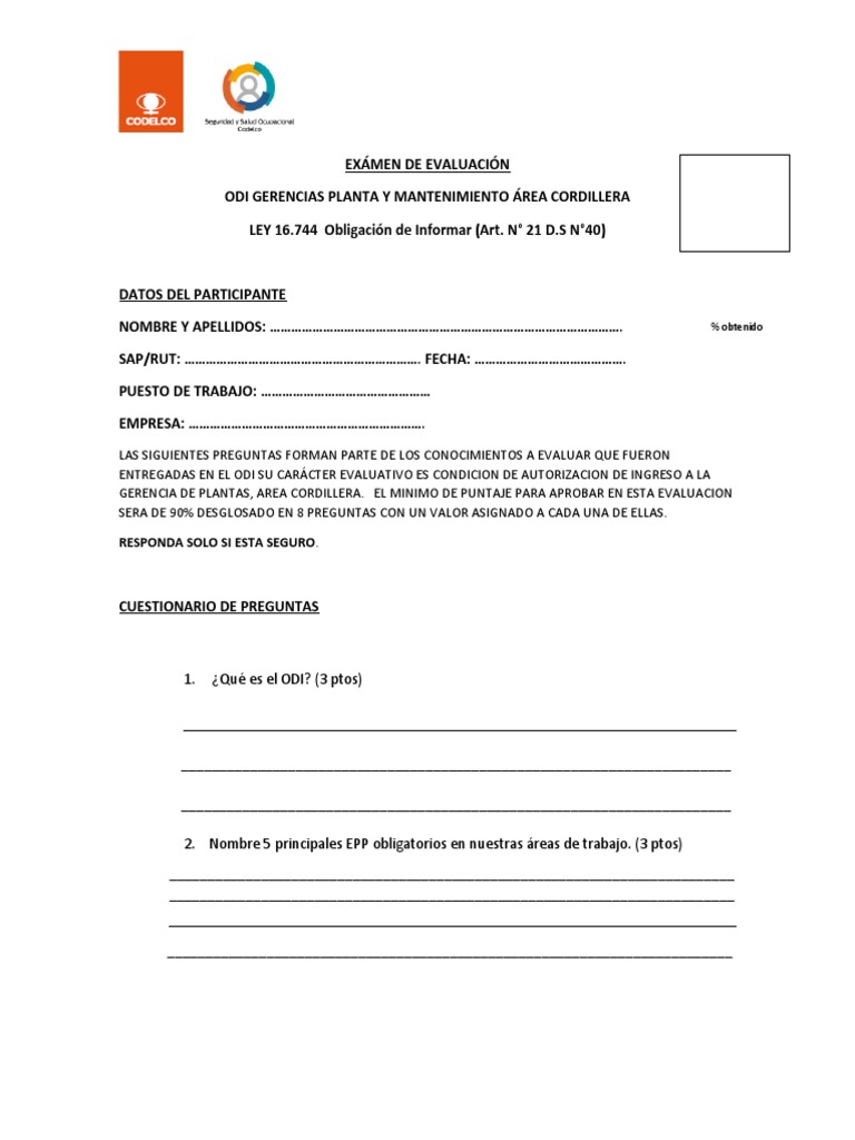 Evaluacion ODI | PDF