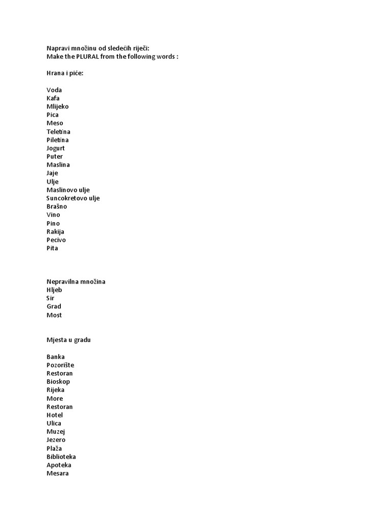 Mnozina Lokativ I Prevod | PDF