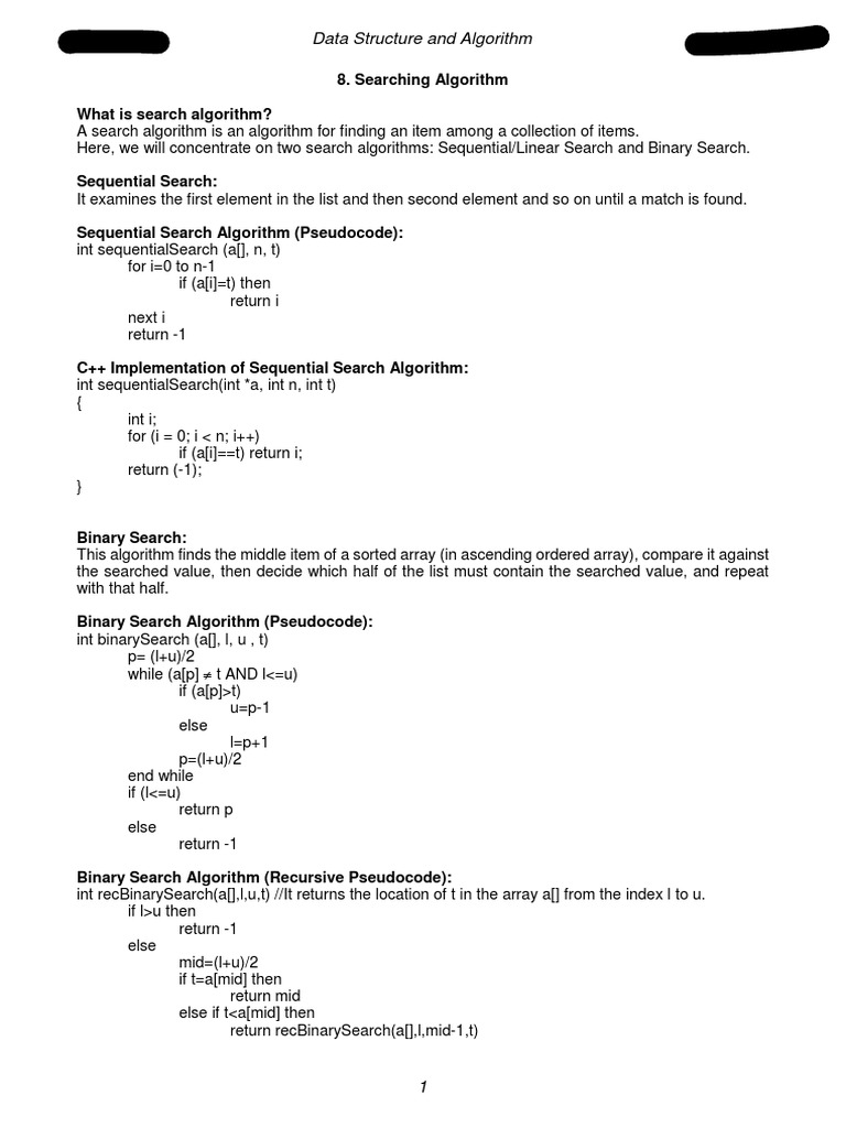 Searching Algorithms | PDF | Time Complexity | Computer Science Searching Algorithms | PDF | Time Complexity | Computer Science