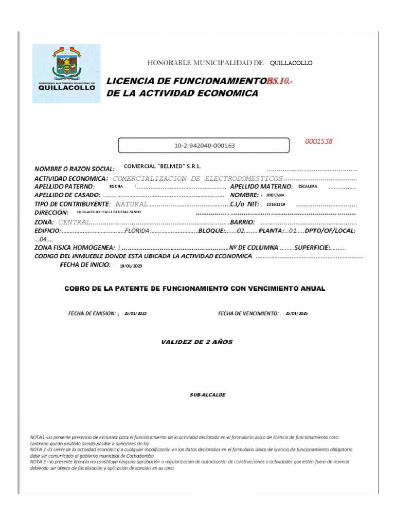 5fot - Licencia de Funcionamiento | PDF